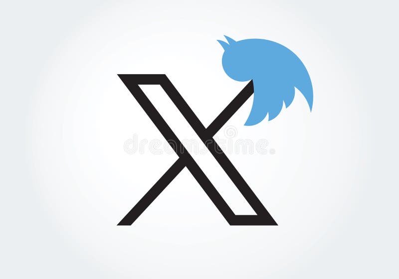 Twitter Bird Pierced with the Tip of X Logo, Formerly Known As Twitter ...