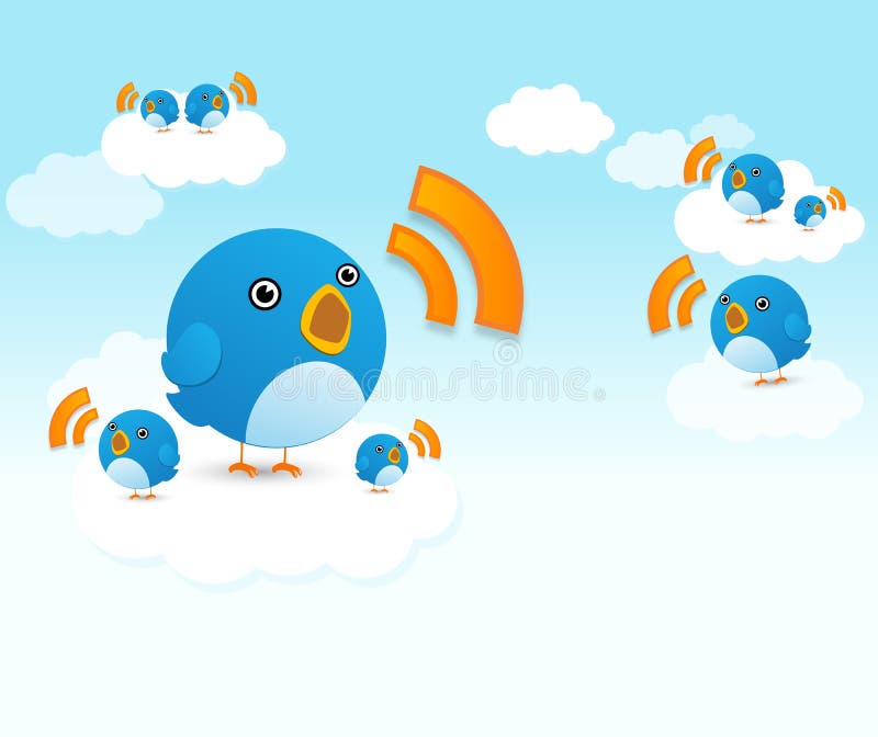 Twitter birds stock vector. Illustration of brown, chatting - 16288588