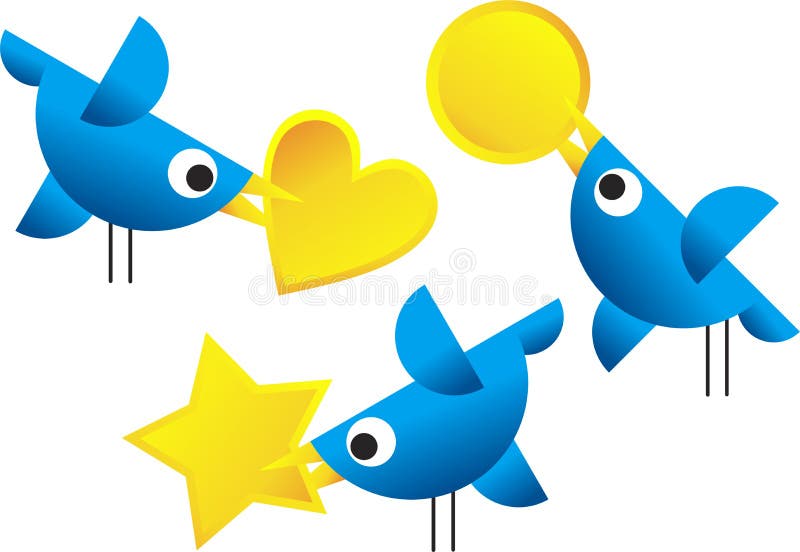 Twitter Birds stock vector. Illustration of bird, twitter - 21160885