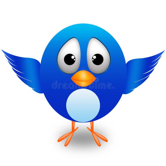 Twitter cute bird stock illustration. Illustration of flying - 14880131
