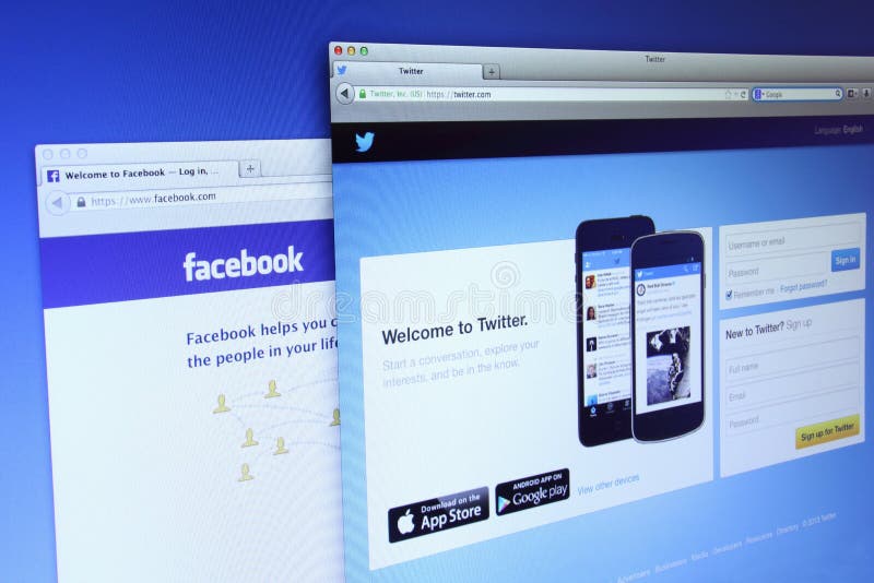 Facebook And Twitter Main Webpage Editorial Stock Image - Image of ... Facebook And Twitter Main Webpage Editorial Stock Image - Image of ...