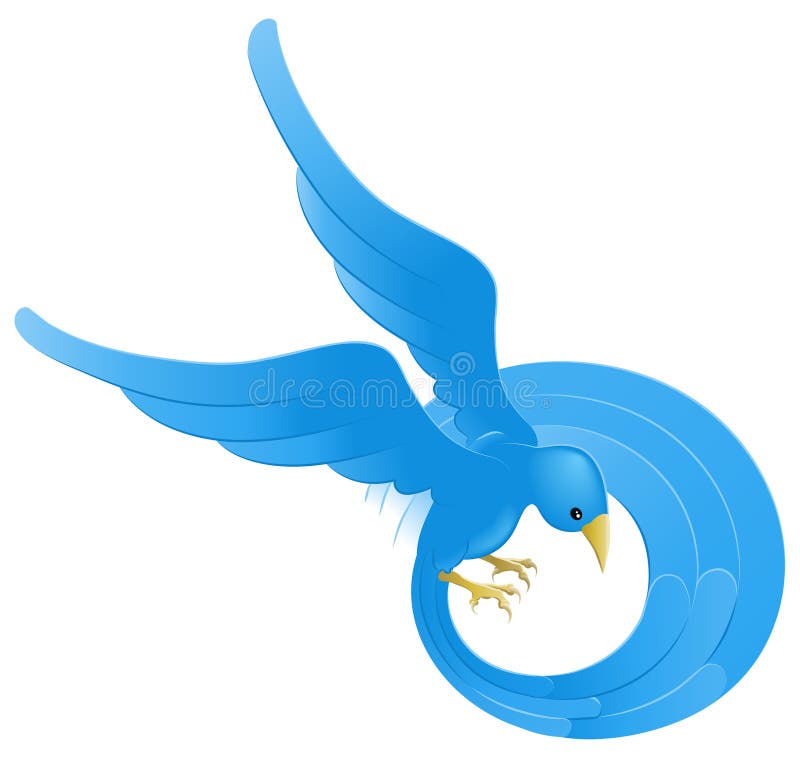 Blue bird twitter ing icon stock vector. Illustration of cartoon - 10524793