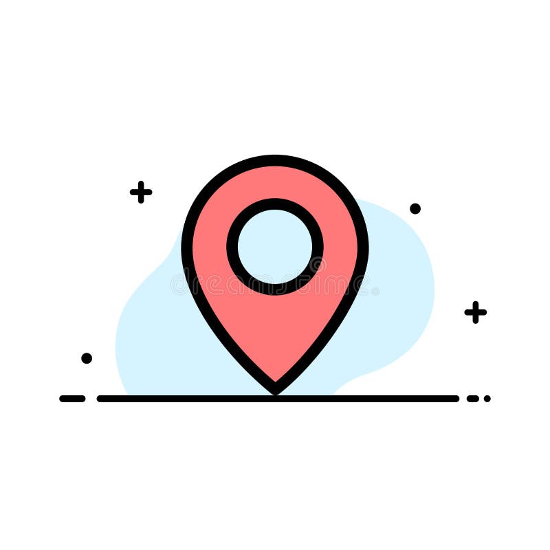 Twitter, Location, Map Business Flat Line Filled Icon Vector Banner ...