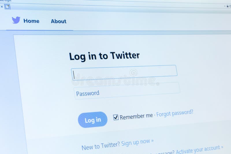 Twitter 2 log in mode editorial image. Image of connectivity - 129922505