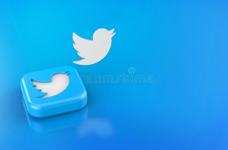 Twitter Logo 3d Rendering Illustration Editorial Image - Illustration ...