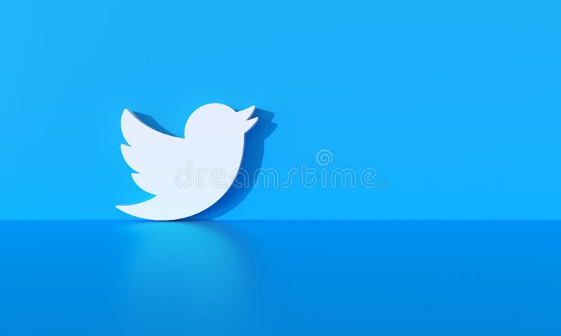 Twitter Logo on the Wall Background with Hard Shadow and Space for Text ...
