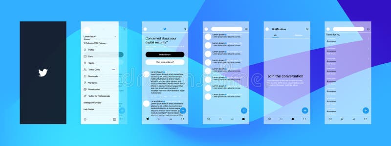 Twitter Mobile Interface. Twitter Screen Social Media, Social Network ...
