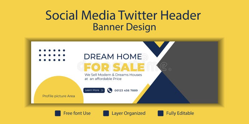 Twitter Profile Background Banner for Real Estate Business Editorial ...
