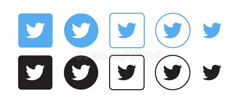 Twitter Vector Logo Icon Set. Vector Illustration Editorial Stock Image ...