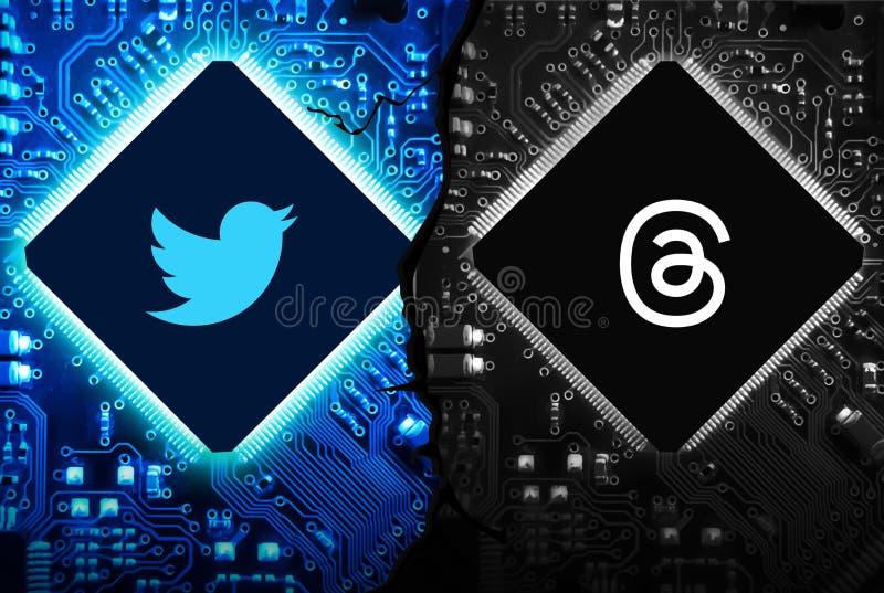 Twitter Vs Threads New Social Media and Rival Platform Concept ...