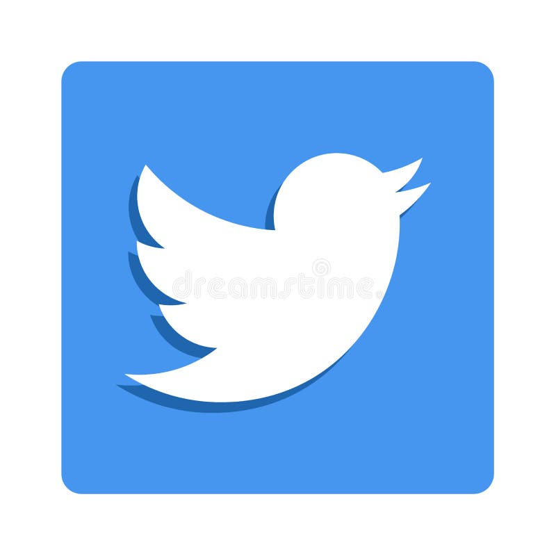 Twitter icon button logo editorial photo. Illustration of application ...