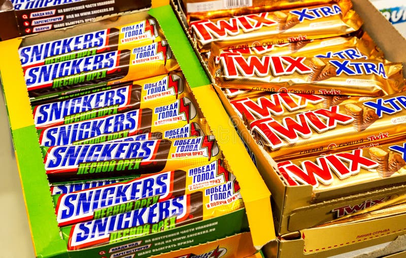 Twix and Snickers Chocolate Bars Editorial Photography - Image of ...