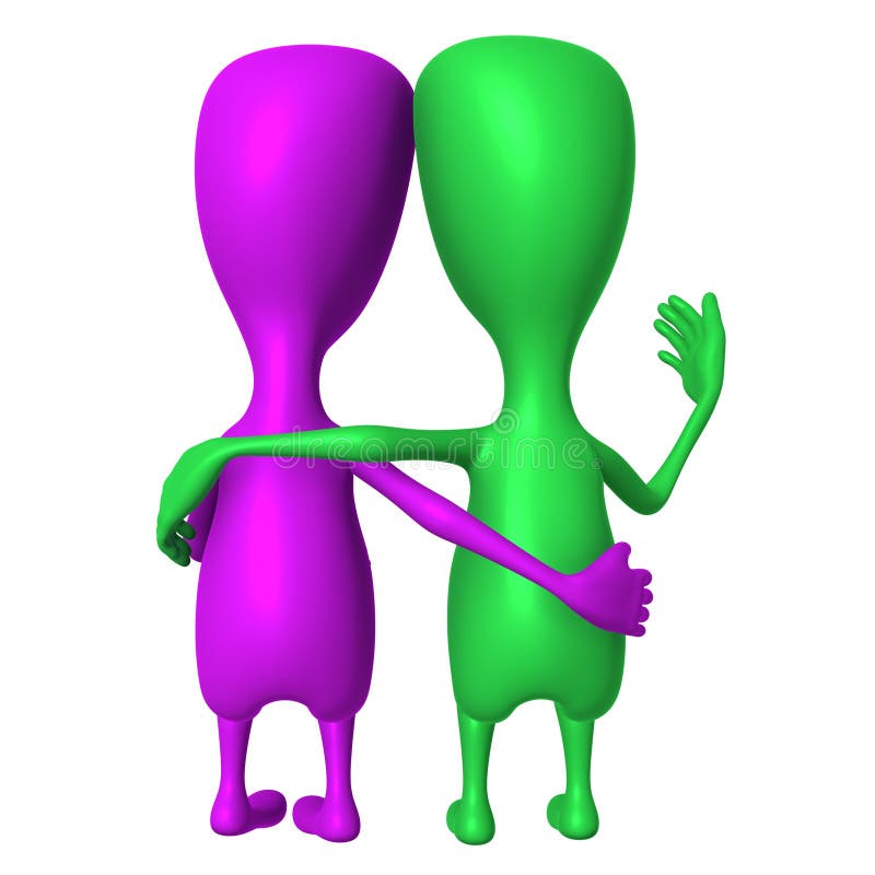 Two 3d Puppet Comfortably Talking from Behind Stock Illustration ...