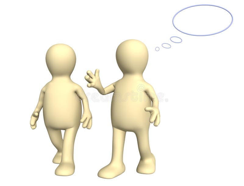 Two 3d Puppets, Talking on Walk Stock Illustration - Illustration of ...