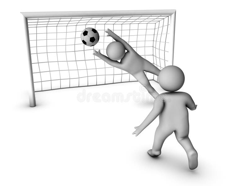 Soccer Goalkeeper in Front of Goal Net Vector Silhouette. Football Goal ...