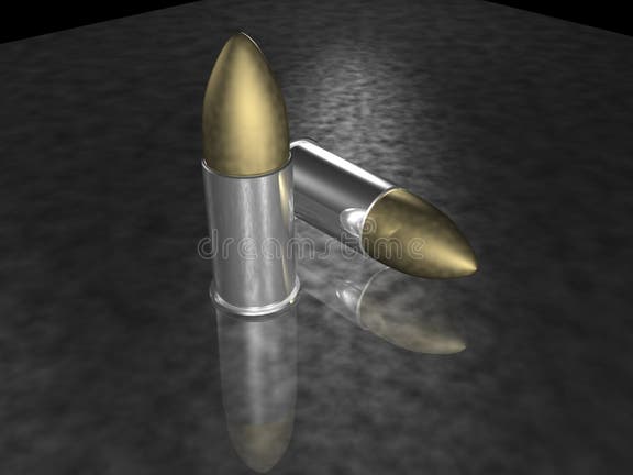 Two 9mm Bullets stock illustration. Illustration of bullet - 1825254