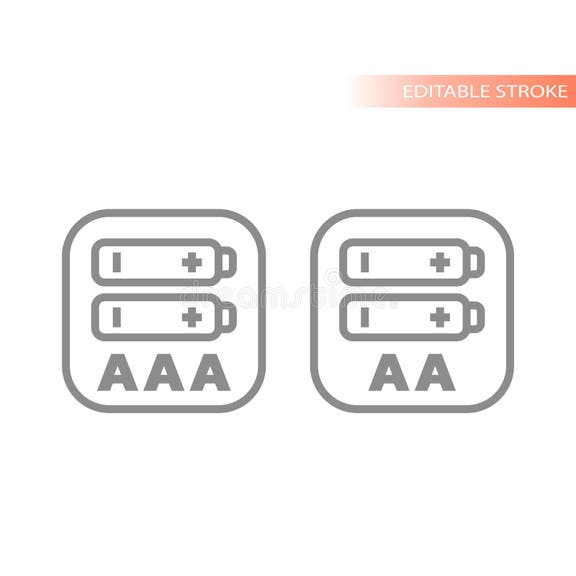 Two Aa and Aaa Batteries Label Stock Vector - Illustration of vector ...
