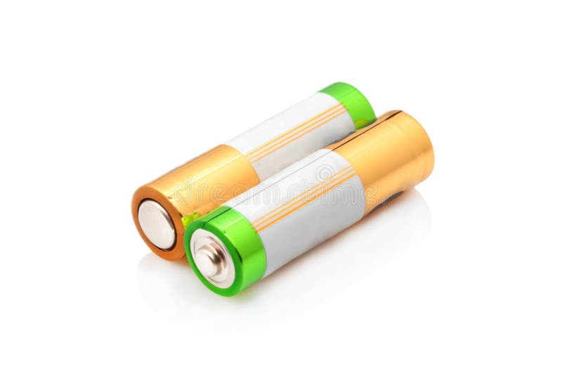 Two AA batteries stock photo. Image of isolated, negative - 61628760