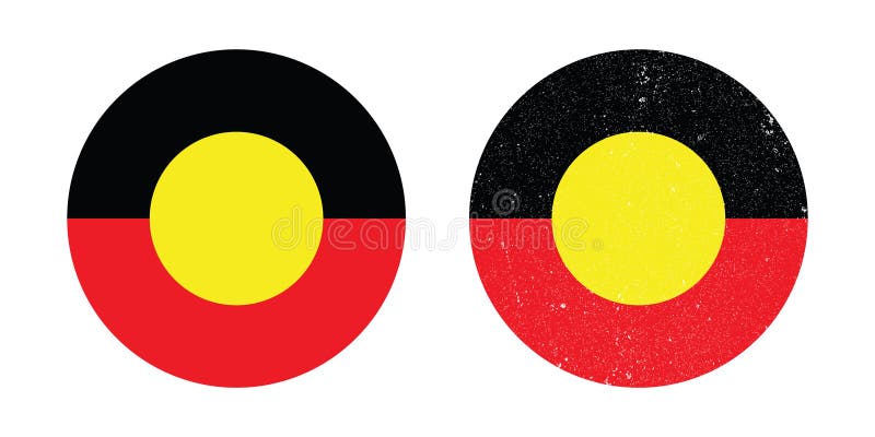 Aboriginal Round Flag of Australia, a Symbol of Indigenous Identity. Stock Illustration ...