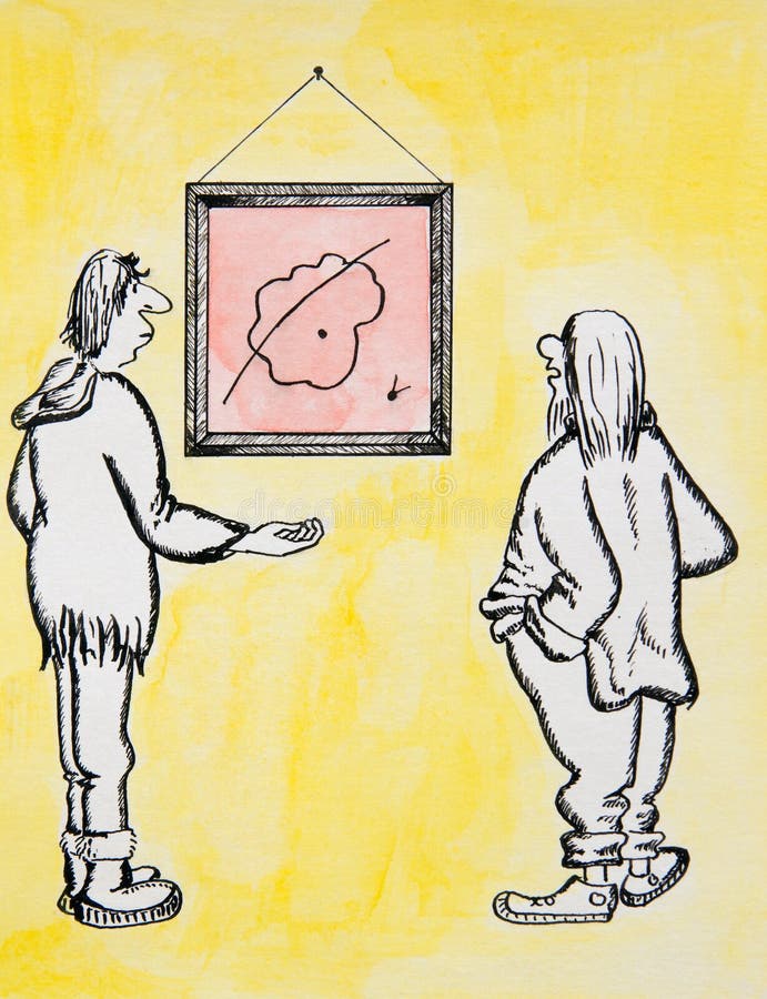 Two Abstract Artists Consider the Picture Stock Image - Image of figure ...