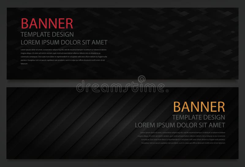 Two Abstract Black Banners. Business Design Template. Website Template ...