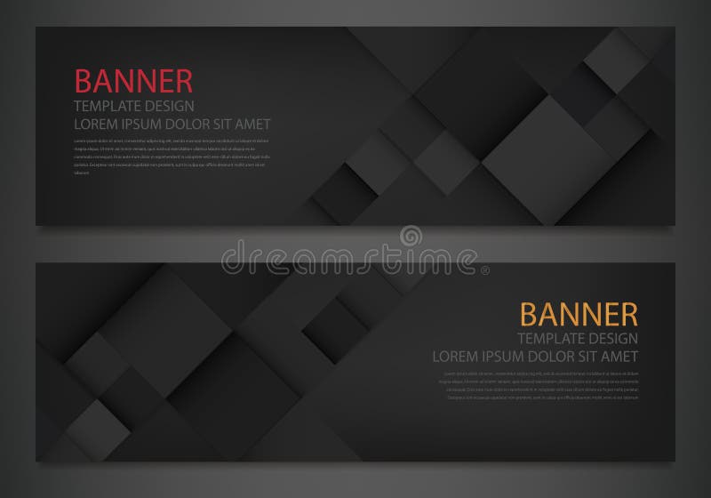 Two Abstract Black Banners. Business Design Template. Website Template ...