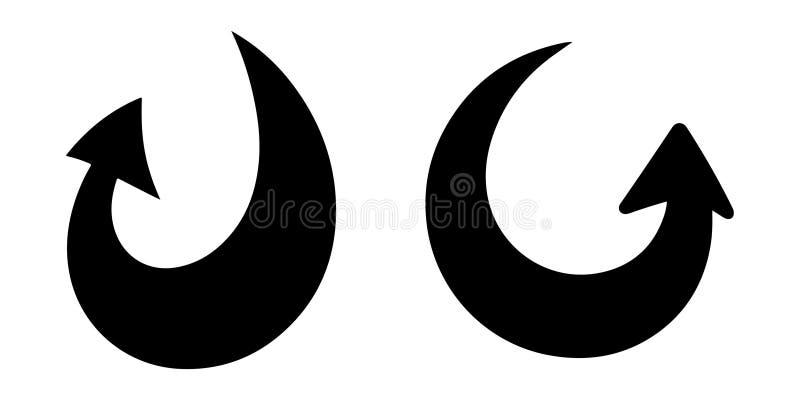 Two Abstract Black Curved Arrows Stock Illustration - Illustration of ...
