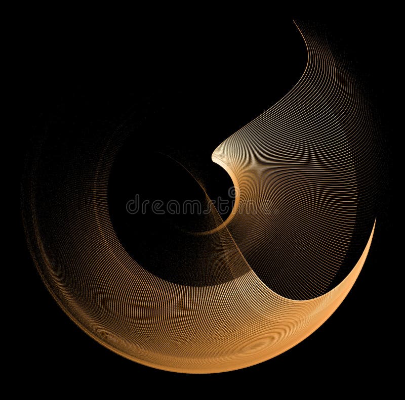 Two Abstract Blades Curved by an Arc. Surfaces Rotate on a Black ...