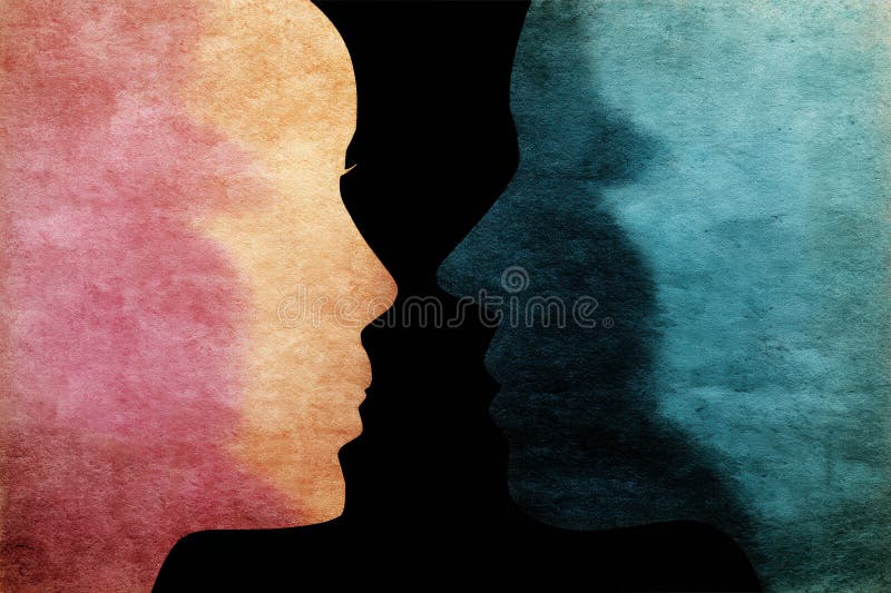 Two Abstract Face Silhouettes in Pastel Hues Express Deep Empathy and ...