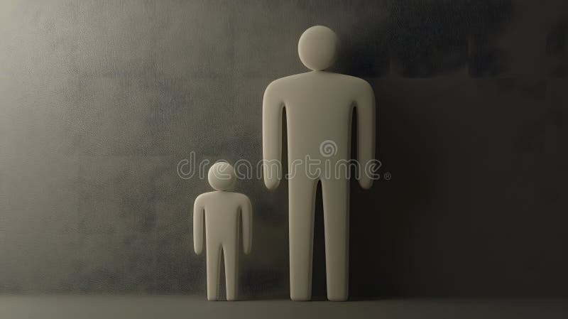 Two Abstract Figures Representing Growth and Development Stock ...