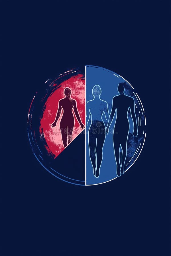 Two Abstract Figures Symbolize Unity in Diversity, Against a Dark ...