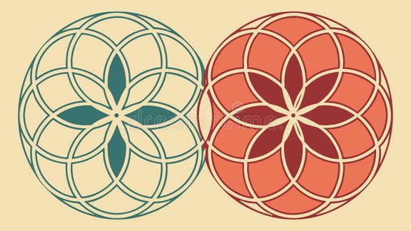 Two Abstract Geometric Flowers, Complementary Mandala Art, Vector ...