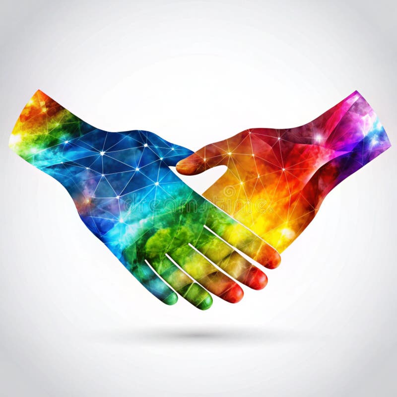 Abstract Handshake Isolated White Background Stock Illustration ...