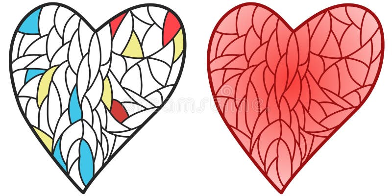 Two Abstract Hearts in Modern Design for Your Projects Stock Vector ...