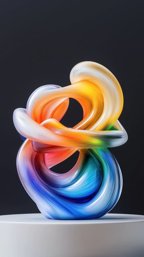 Two Abstract Human Shapes Elegantly Embrace, Crafted from Translucent ...