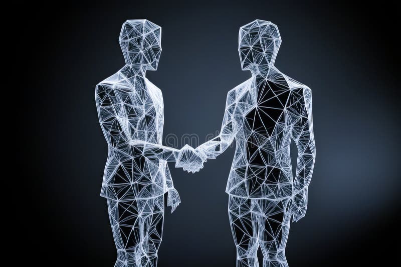 Two Abstract People Shake Hands Stock Illustration - Illustration of ...