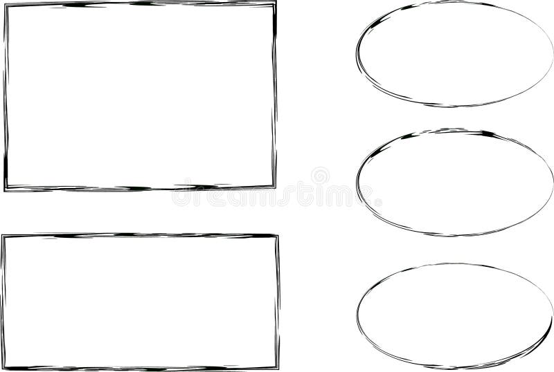 Black Color Thin Frames Borders Collection Stock Illustration ...