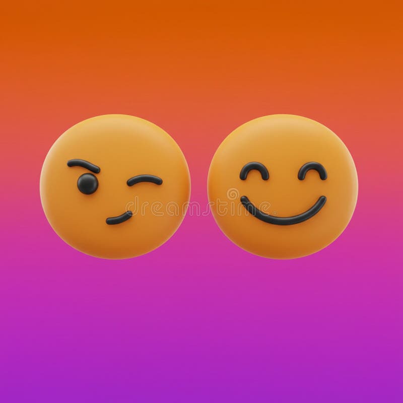 Two Abstract, Squiggly Line Characters Express Playful Emotions. the ...