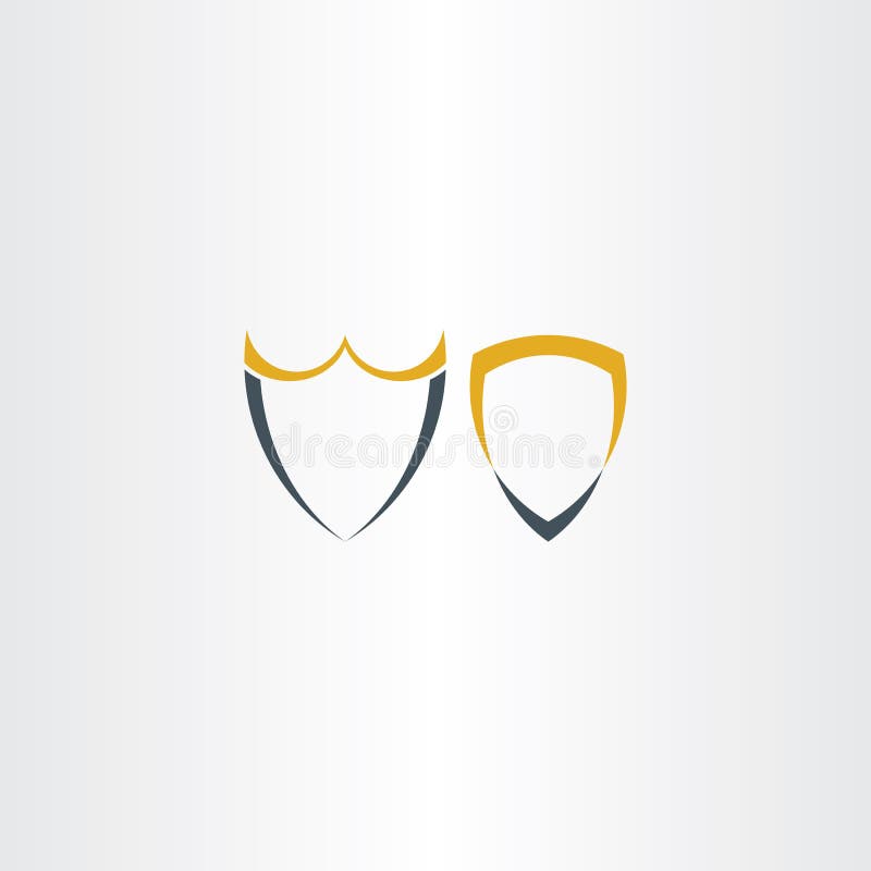 Two Abstract Stylized Shield Icons Stock Vector - Illustration of icons ...