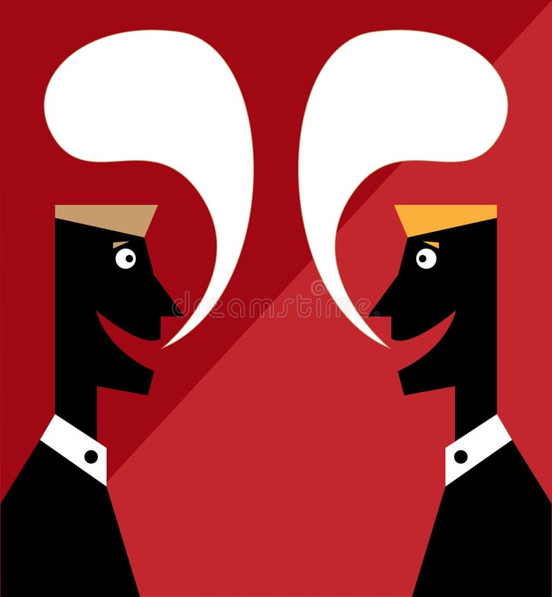 Two Abstract Talking Business People with Speech Bubbles Stock Vector ...