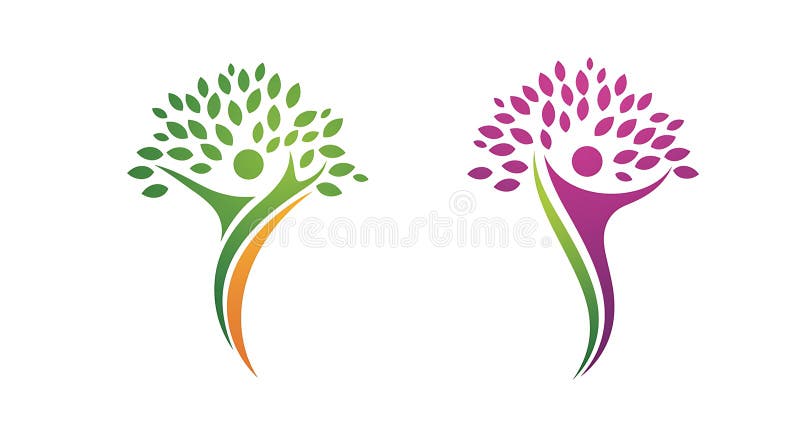 Two Abstract Tree-like Designs Depicting Stylized Human Figures. the ...