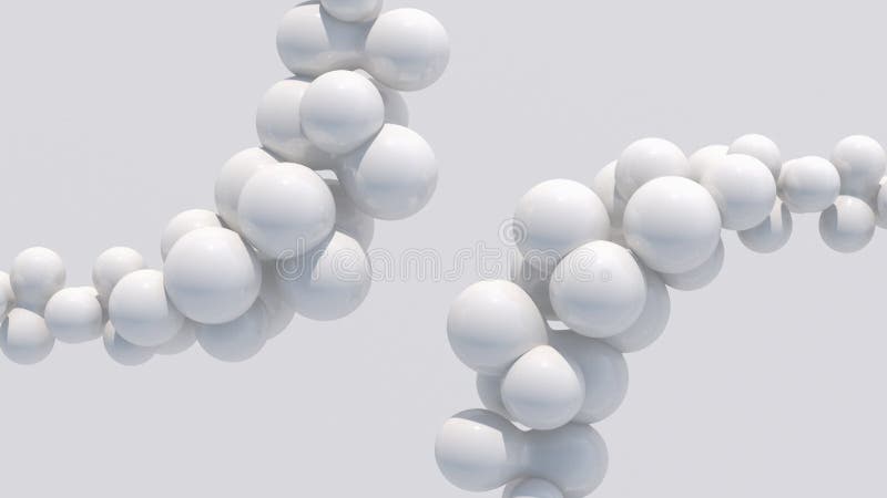 Two Abstract White Circle Shape. Monochrome Animation, 3d Render Stock ...