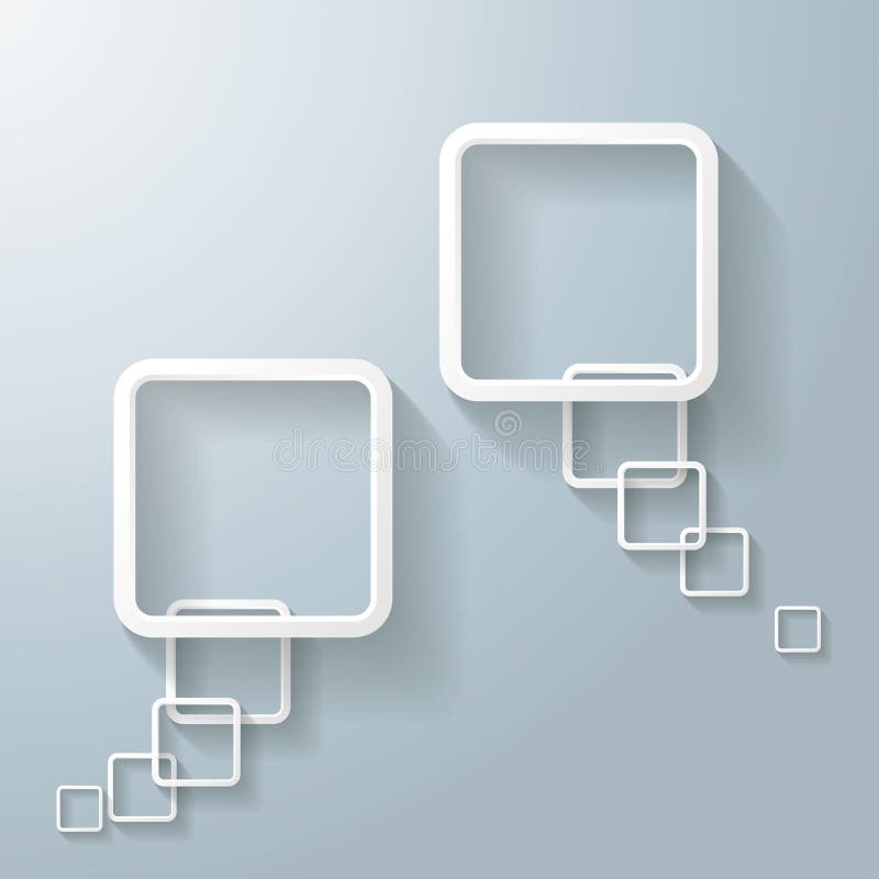 Two Abstract White Rectangle Speech Bubble Stock Vector - Illustration ...