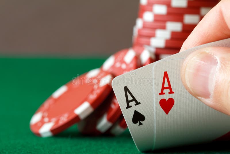 Two aces stock image. Image of aces, chip, lucky, hand - 21966469