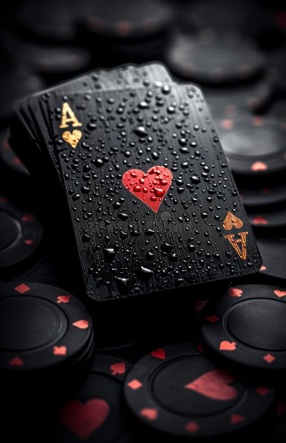 Two Aces Cards and Poker Chips on the Table Stock Photo - Image of ...