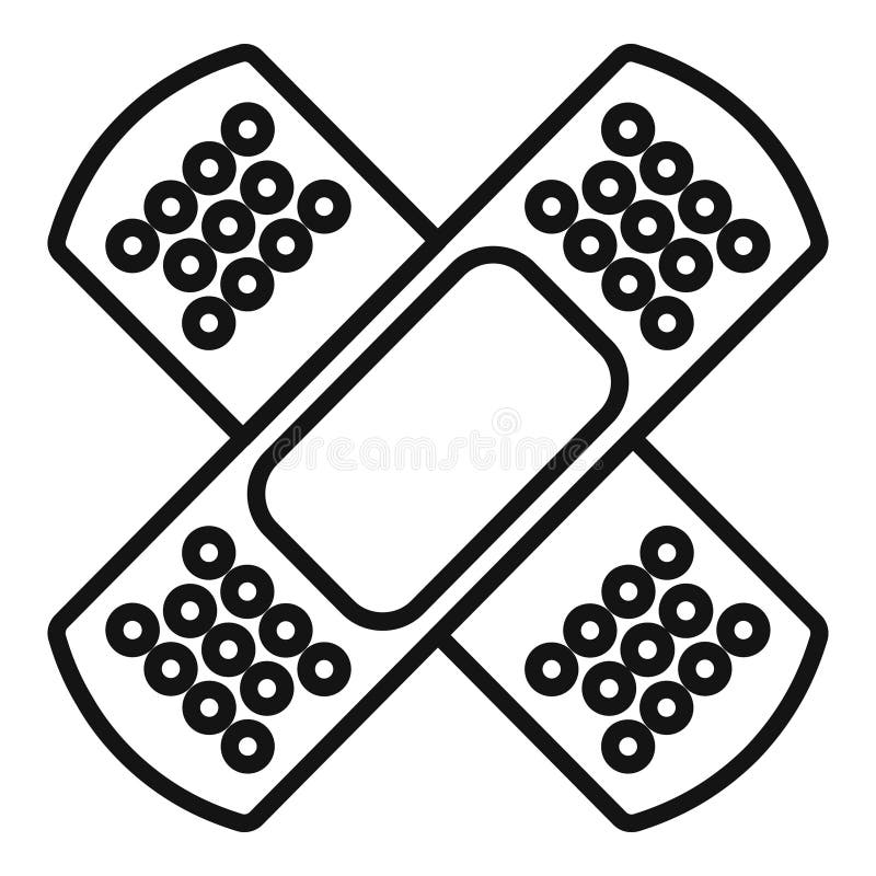 Two Adhesive Bandages Forming an X Shape Stock Vector - Illustration of ...