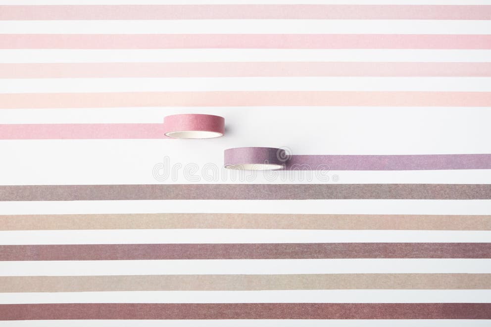Two Adhesive Tape Rolls and Parallel Strips on White Stock Photo ...