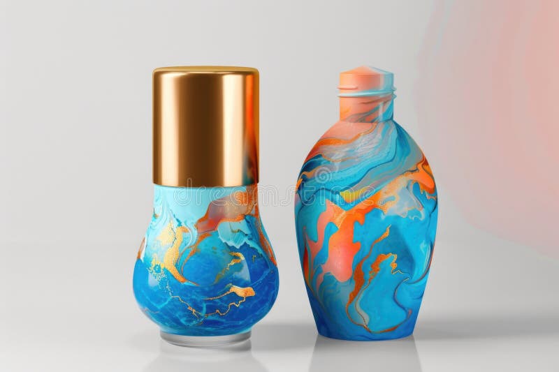 Two Adjacent Containers, Possibly Empty or Filled with Liquids, Placed ...