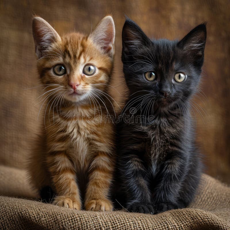 Two Adorable Kittens Sitting Side by Side. Stock Image - Image of ... Two Adorable Kittens Sitting Side by Side. Stock Image - Image of ...
