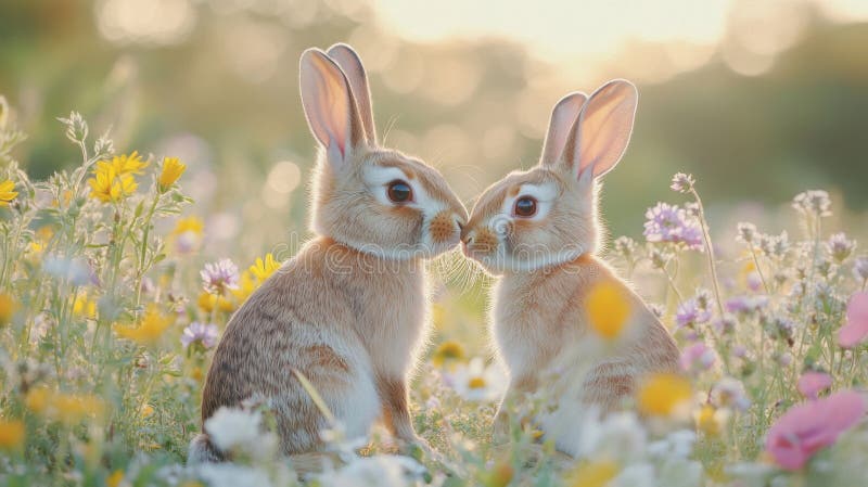 Rabbits Nuzzle Stock Illustrations – 14 Rabbits Nuzzle Stock ...